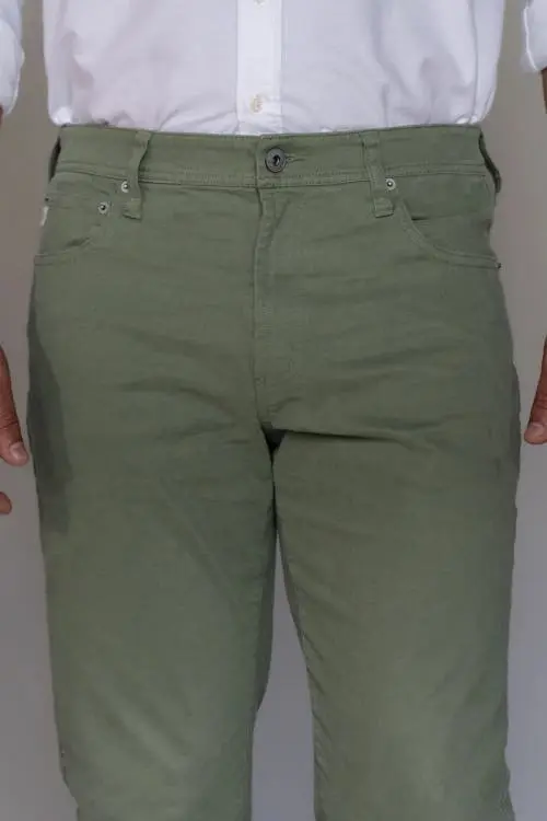 PETER MANNING NYC Italian 5-pocket Stretch Cotton Pants - Sage