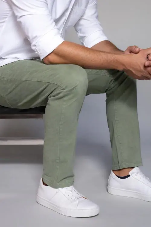 PETER MANNING NYC Italian 5-pocket Stretch Cotton Pants - Sage