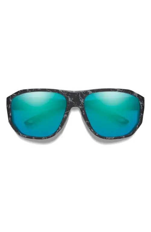 SMITH Outrigger 61mm Chromapop™ Polarized Sunglasses - Matte Ash Marble / Opal Mirror