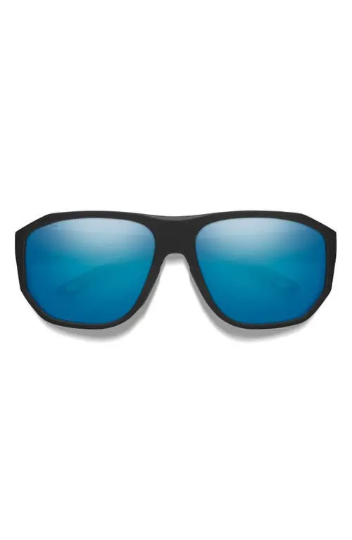 SMITH Outrigger 61mm Chromapop™ Polarized Sunglasses - Matte Black / Blue Mirror