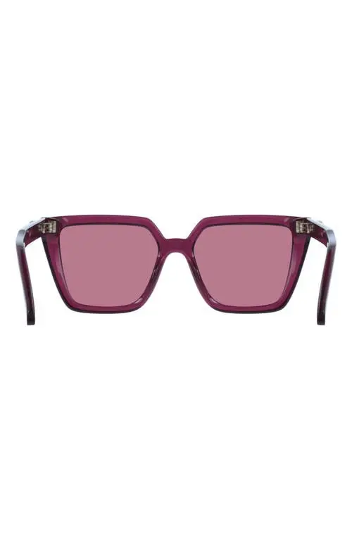 FERRAGAMO 54mm Modified Rectangular Sunglasses - Transparent Burgundy