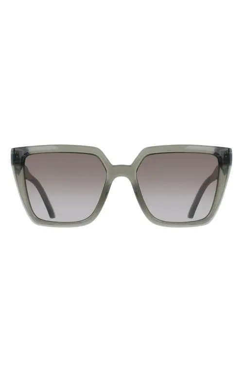 FERRAGAMO 54mm Modified Rectangular Sunglasses - Transparent Khaki