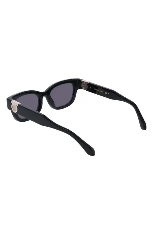 FERRAGAMO 52mm Modified Rectangular Sunglasses - Black