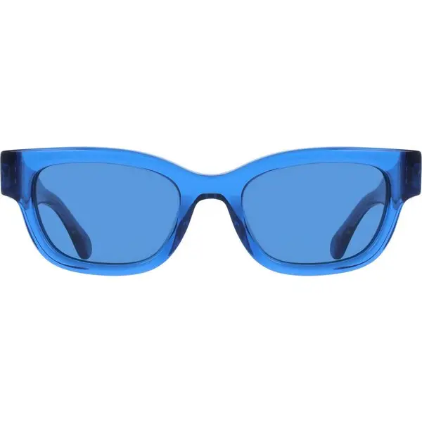 FERRAGAMO 52mm Modified Rectangular Sunglasses - Transparent Blue