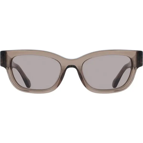 FERRAGAMO 52mm Modified Rectangular Sunglasses - Transparent Brown