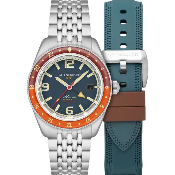 SPINNAKER Fleuss Gmt Automatic Bracelet Watch - Blue