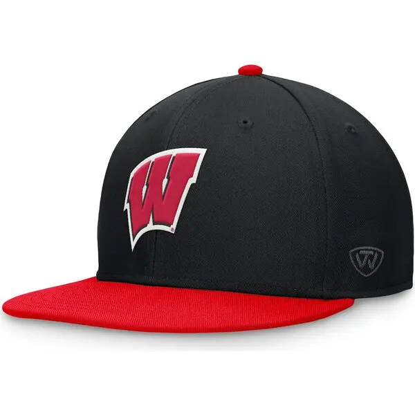 Top Of The World Wisconsin Badgers Rally Fitted Hat - Black