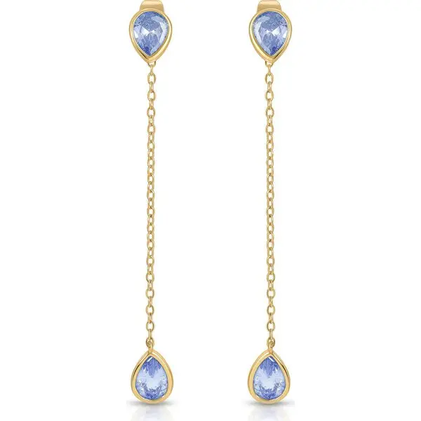 Ettika Radiant Linear Drop Earrings - Blue