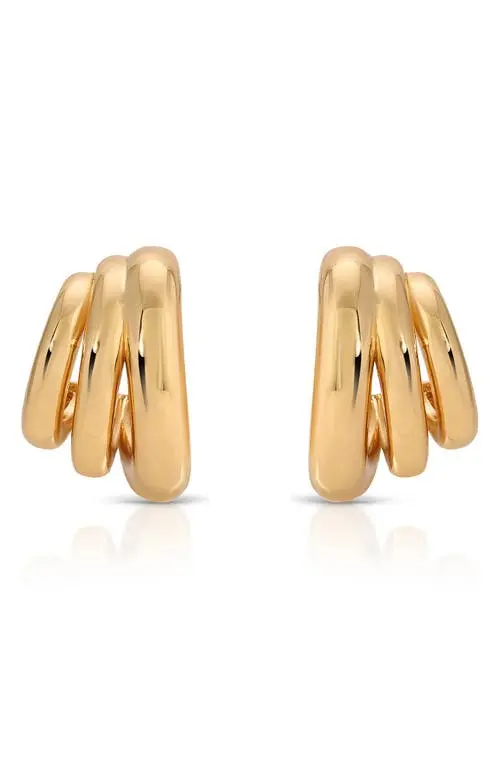 Ettika Rooted Vines Small Hoop Earrings - Gold