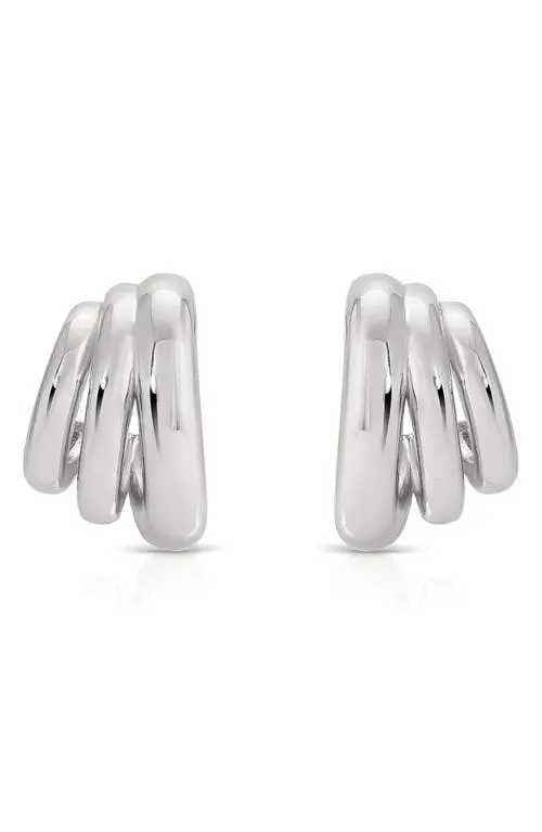 Ettika Rooted Vines Small Hoop Earrings - Silver