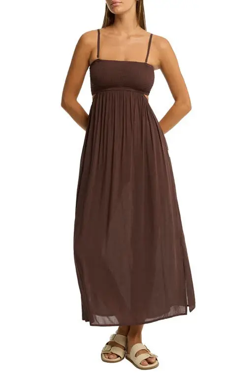SEA LEVEL Resort Essentials Cutout Cover-up Sundress - Cocoa