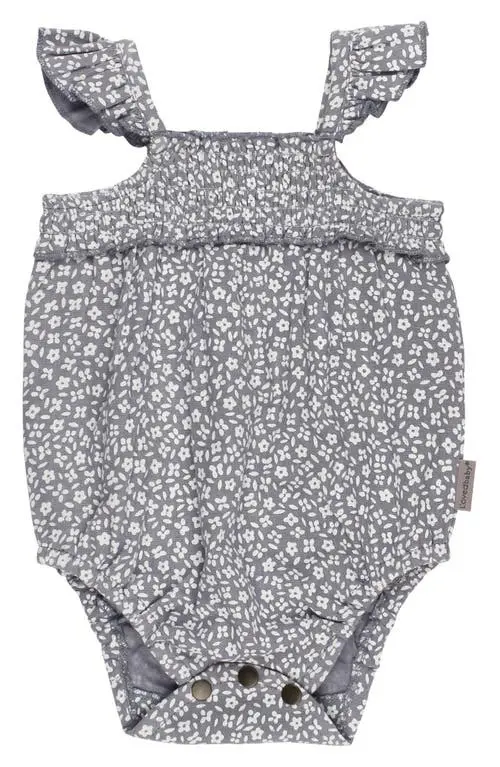 L'OVEDBABY Floral Organic Cotton Gauze Bubble Romper - Blueberry Floral