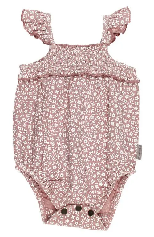 L'OVEDBABY Floral Organic Cotton Gauze Bubble Romper - Taffy Floral