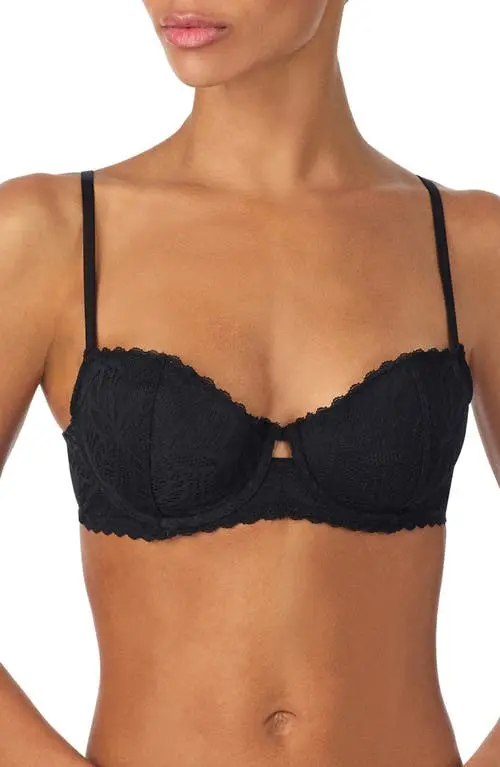 Dkny Deco Underwire Lace Balconette Bra - Black