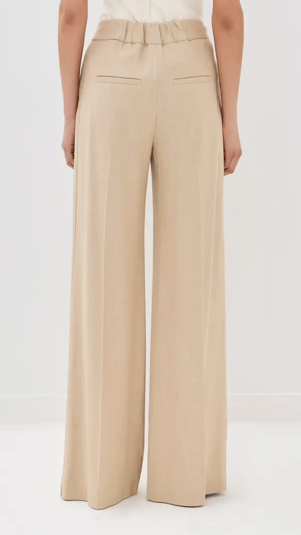 Veronica Beard Marbeau Pleated Pants - Stone Khaki