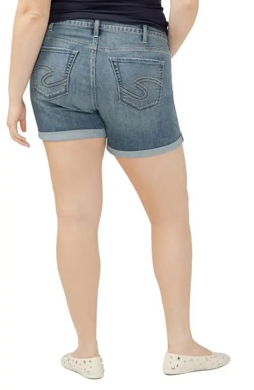 SILVER JEANS CO. Suki Curvy Mid-rise Denim Shorts