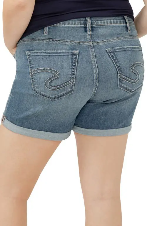 SILVER JEANS CO. Suki Curvy Mid-rise Denim Shorts