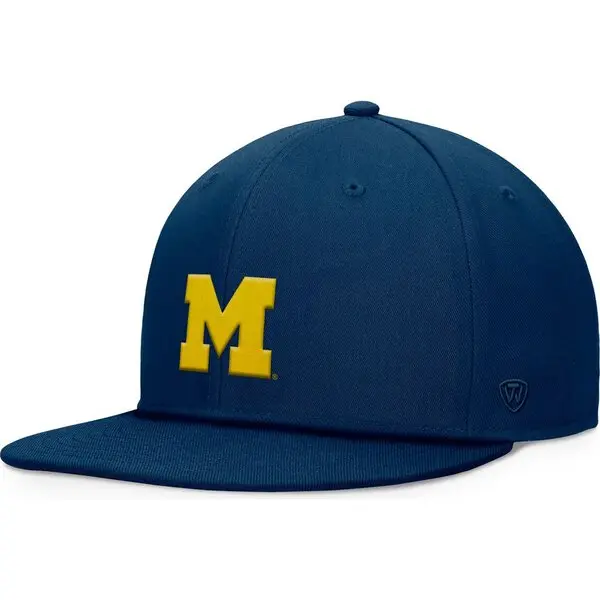 Top Of The World Michigan Wolverines Fundamental Snapback Hat - Navy