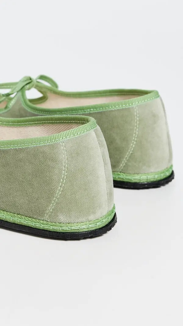 VIBI VENEZIA Velvet Mary Jane Brigitte Flats - Salvia