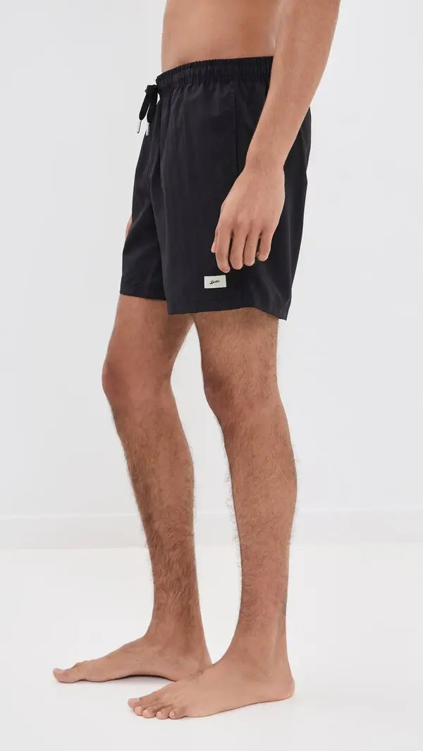 BATHER Solid Swim Trunks - Black