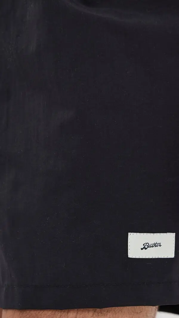 BATHER Solid Swim Trunks - Black