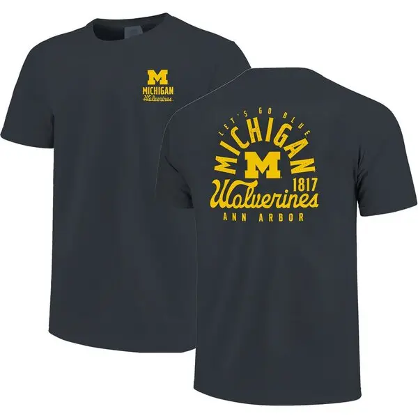 IMAGE ONE Michigan Wolverines Comfort Colors Mascot Overlay T-shirt - Navy