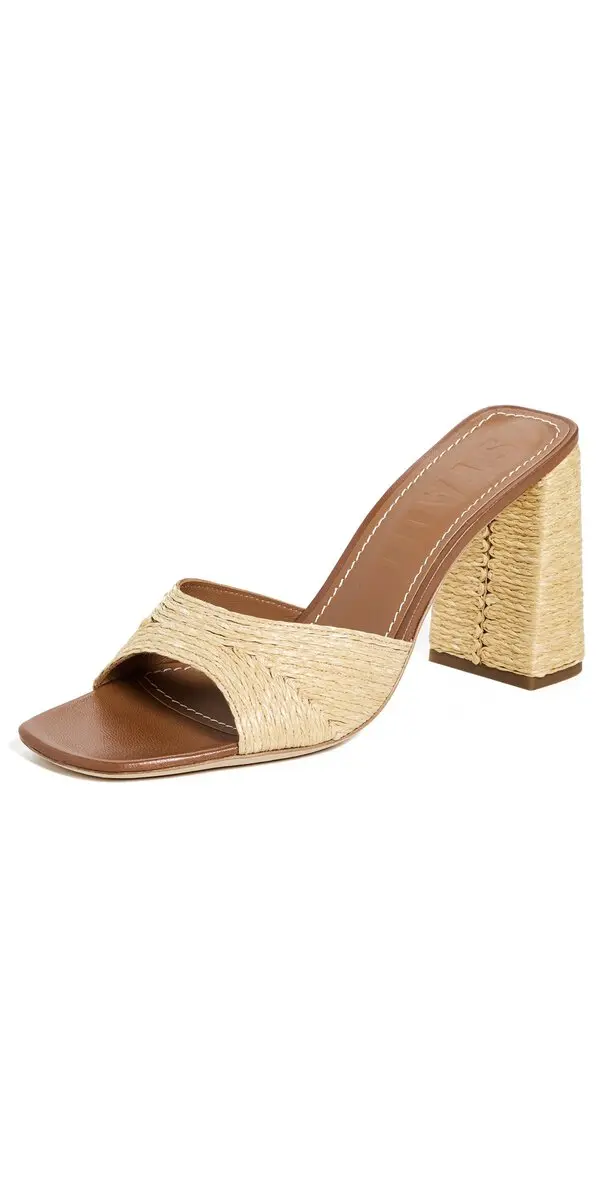 Staud Sloane Raffia Heels - Natural Raffia