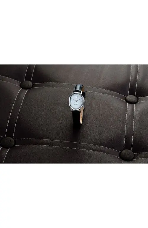 MVMT Carmel Oval Leather Strap Watch - Black