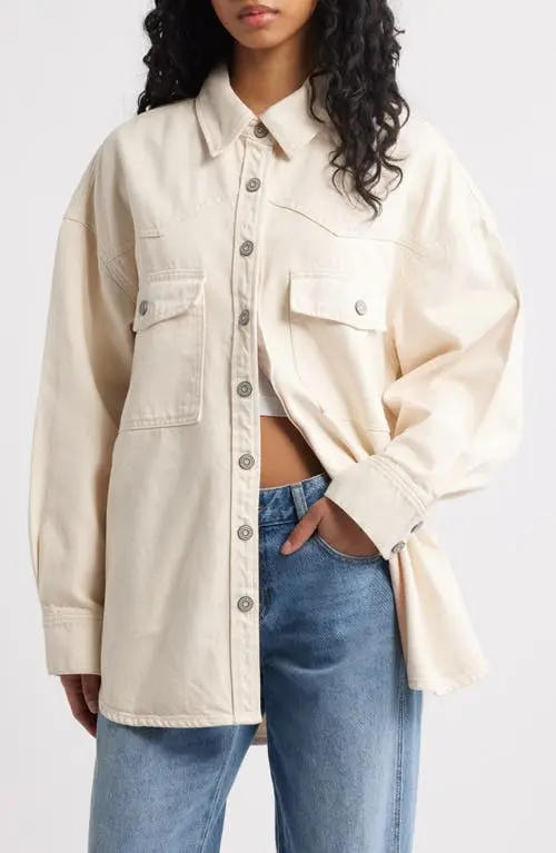 HIDDEN JEANS Oversized Western Denim Shirt
