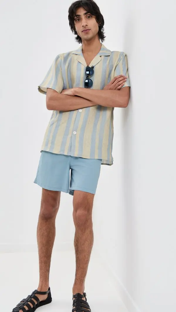 BATHER Solid Swim Trunks - Stone