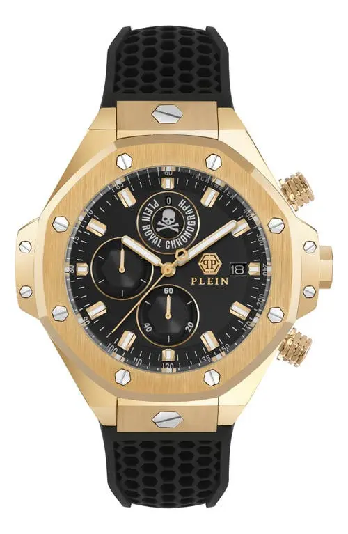 Philipp Plein Plein Royal Chronograph Strap Watch - Ip Yellow Gold
