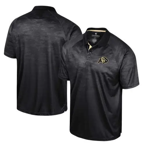 COLOSSEUM Colorado Buffaloes Honeycomb Raglan Polo - Black