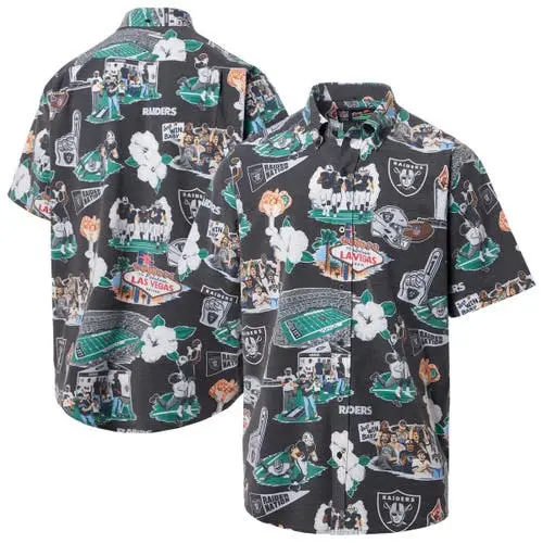 Reyn Spooner Las Vegas Raiders Scenic Button-down Shirt