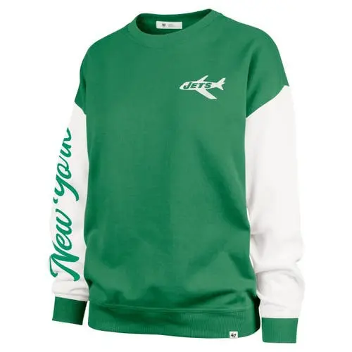 '47 New York Jets Double Header Rise Andie Pullover Sweatshirt