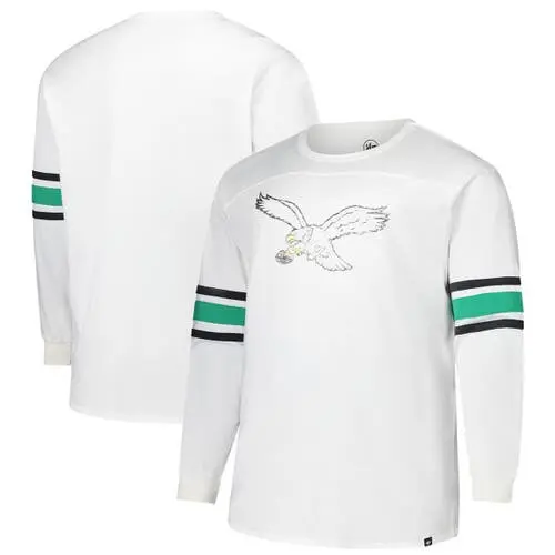 '47 Philadelphia Eagles Big & Tall Premier Brex Long Sleeve T-shirt - White