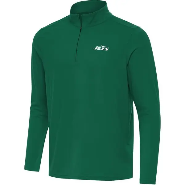ANTIGUA New York Jets Intent Quarter-zip Pullover Top