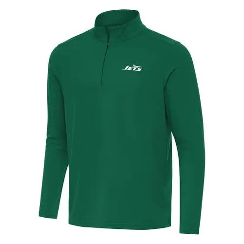 ANTIGUA New York Jets Intent Quarter-zip Pullover Top