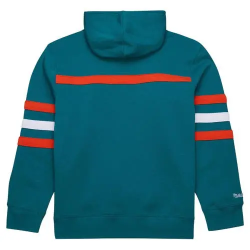 Mitchell & Ness Miami Dolphins Vintage Logo Fleece Pullover Hoodie - Aqua