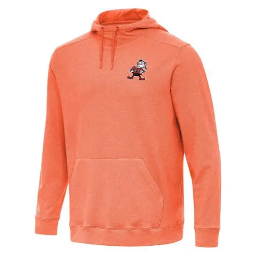 ANTIGUA Cleveland Browns Cloud Pullover Hoodie - Heather Orange