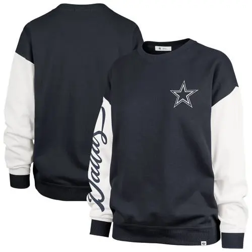 '47 Blue Dallas Cowboys Double Header Rise Andie Pullover Sweatshirt