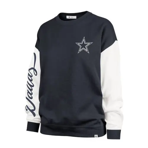 '47 Blue Dallas Cowboys Double Header Rise Andie Pullover Sweatshirt