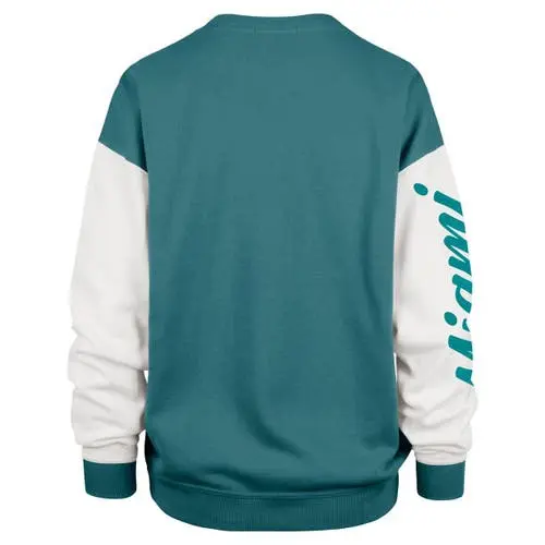'47 Miami Dolphins Double Header Rise Andie Pullover Sweatshirt