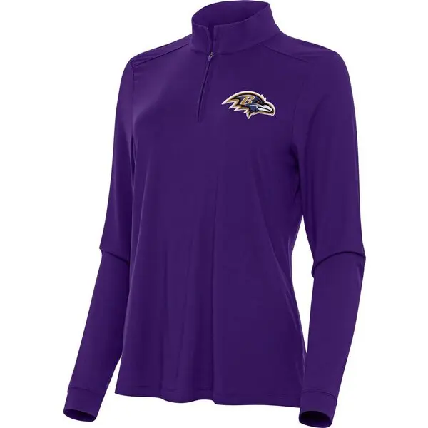 ANTIGUA Baltimore Ravens Intent Quarter-zip Sweatshirt - Purple