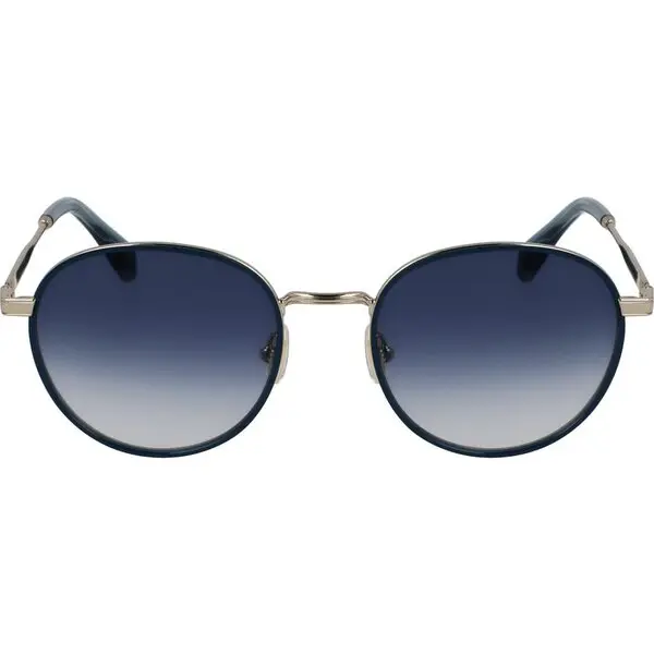 Paul Smith 53mm Gradient Round Sunglasses - 710 Light Gold/ Petrol