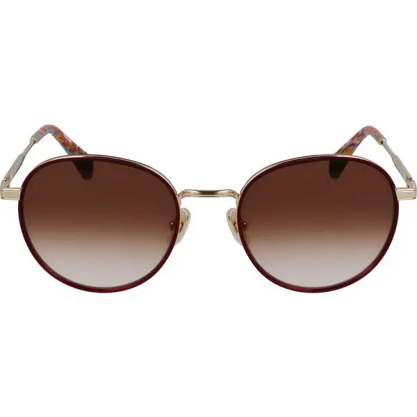 Paul Smith 53mm Gradient Round Sunglasses - 722 Gold/ Burgundy