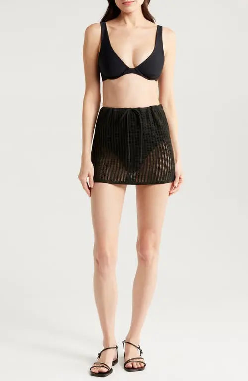 Elan Open Stitch Cover-up Miniskirt