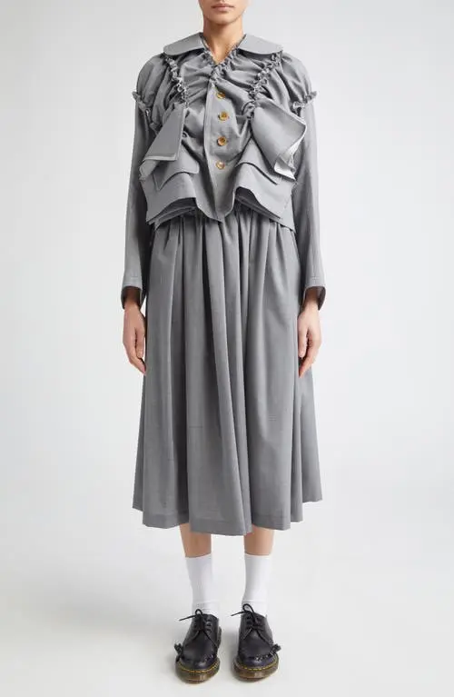 Tao Comme Des Garçons Tropical Weight Wool Blend Skirt