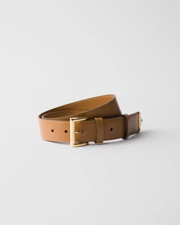 Prada Leather Belt - Caramel