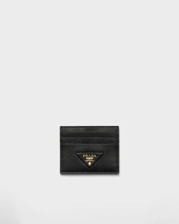 Prada Leather Card Holder - Black