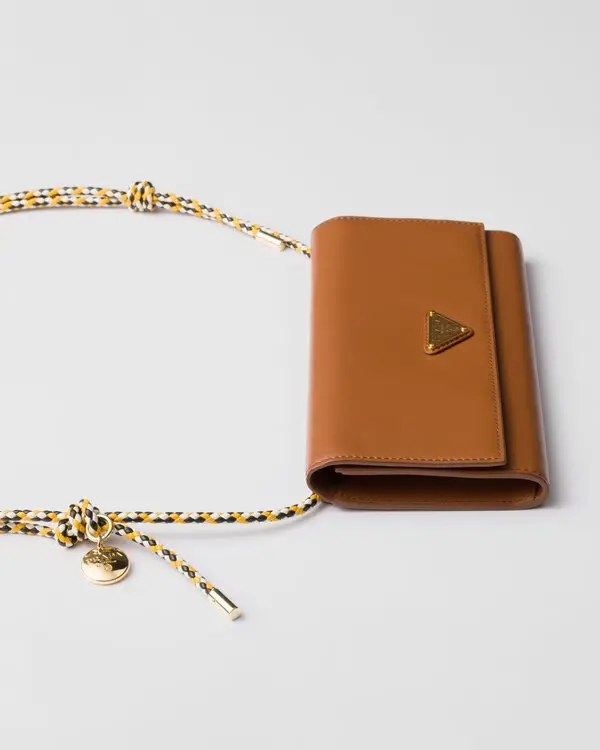 Prada Wallet With Leather Shoulder Strap